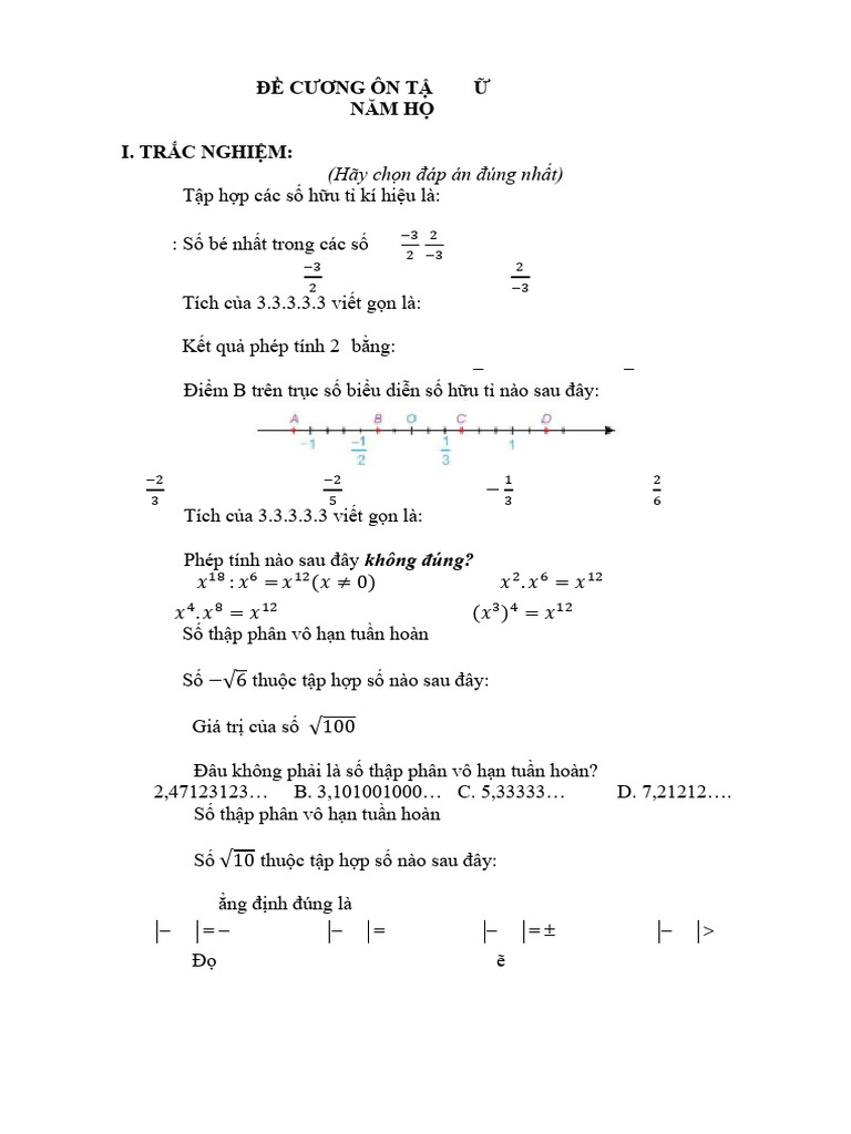 Đề Cương Toán 7 - Gki - 24-25 | PDF
