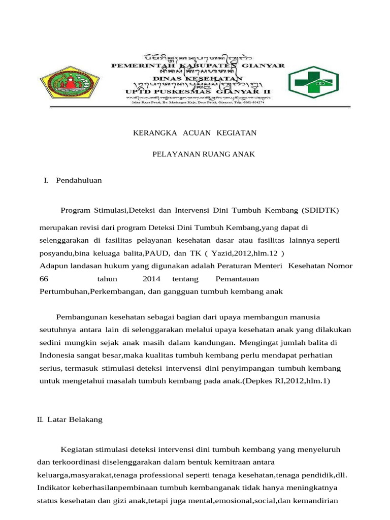 KAK RUANG ANAK Ori | PDF