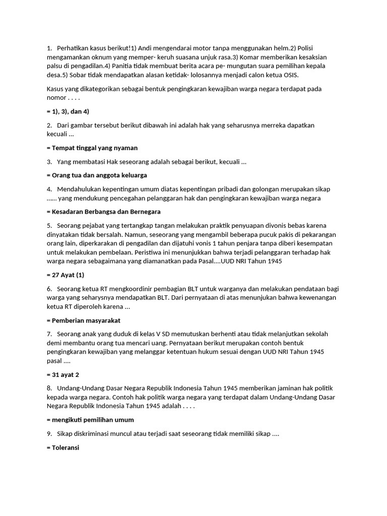Latihan Soal PKN | PDF | Politik | Ilmu Sosial