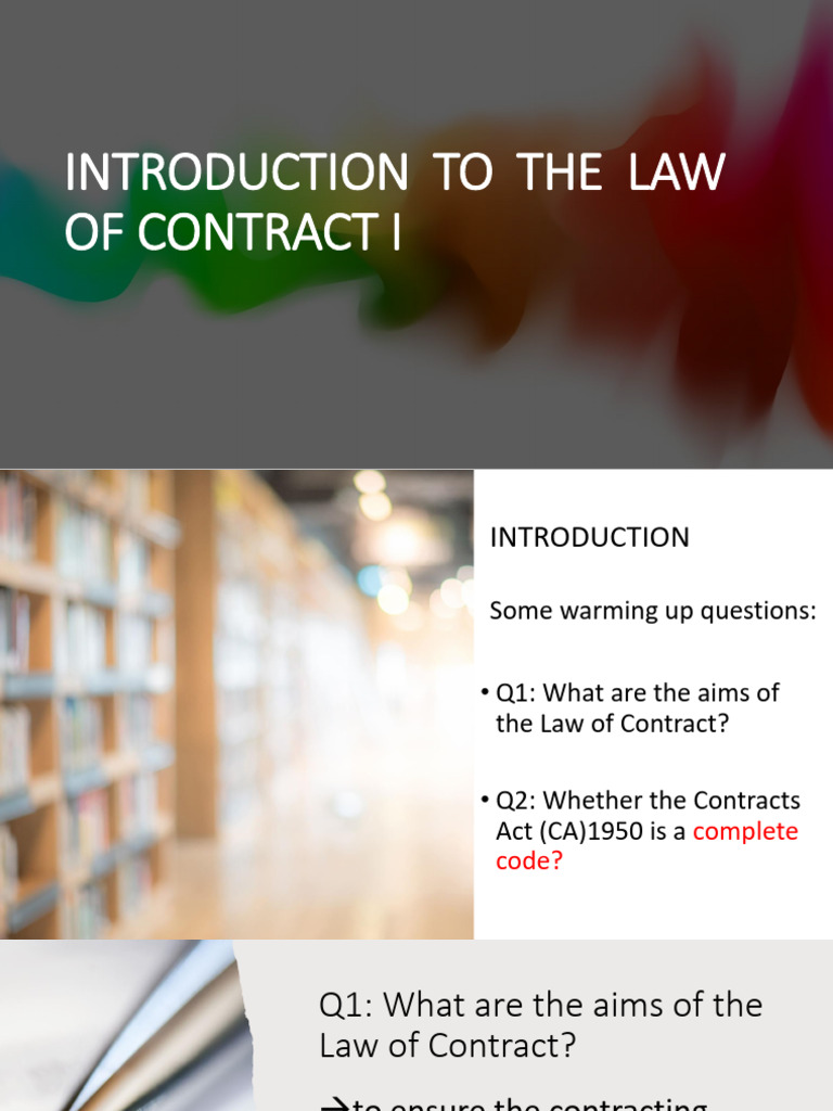 Introduction to Contract Law Basics | PDF | Justice | Crime & Violence