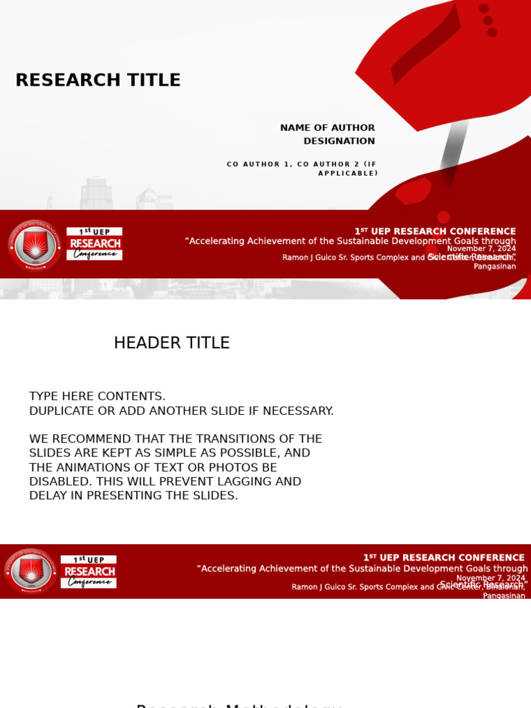 1st UEP Research Conference (Presentation) | PDF | Methodology ...