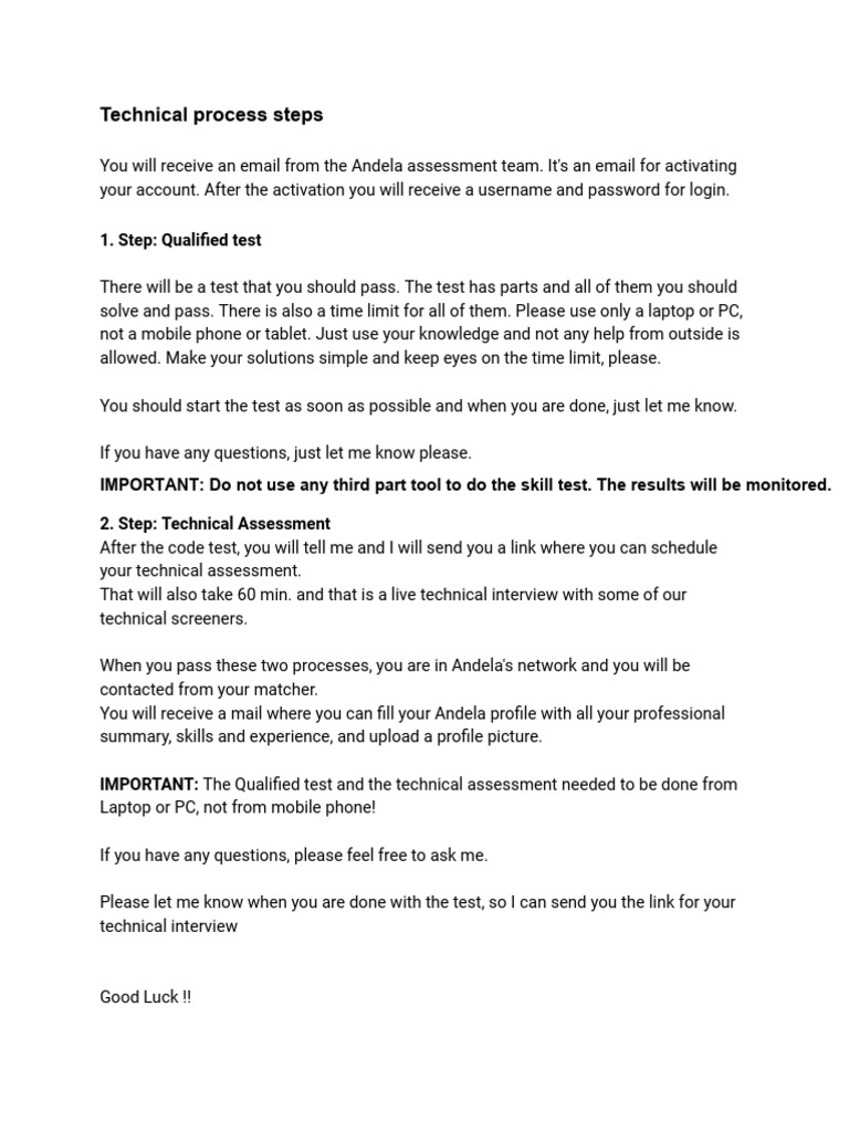 Technical Process Steps | PDF