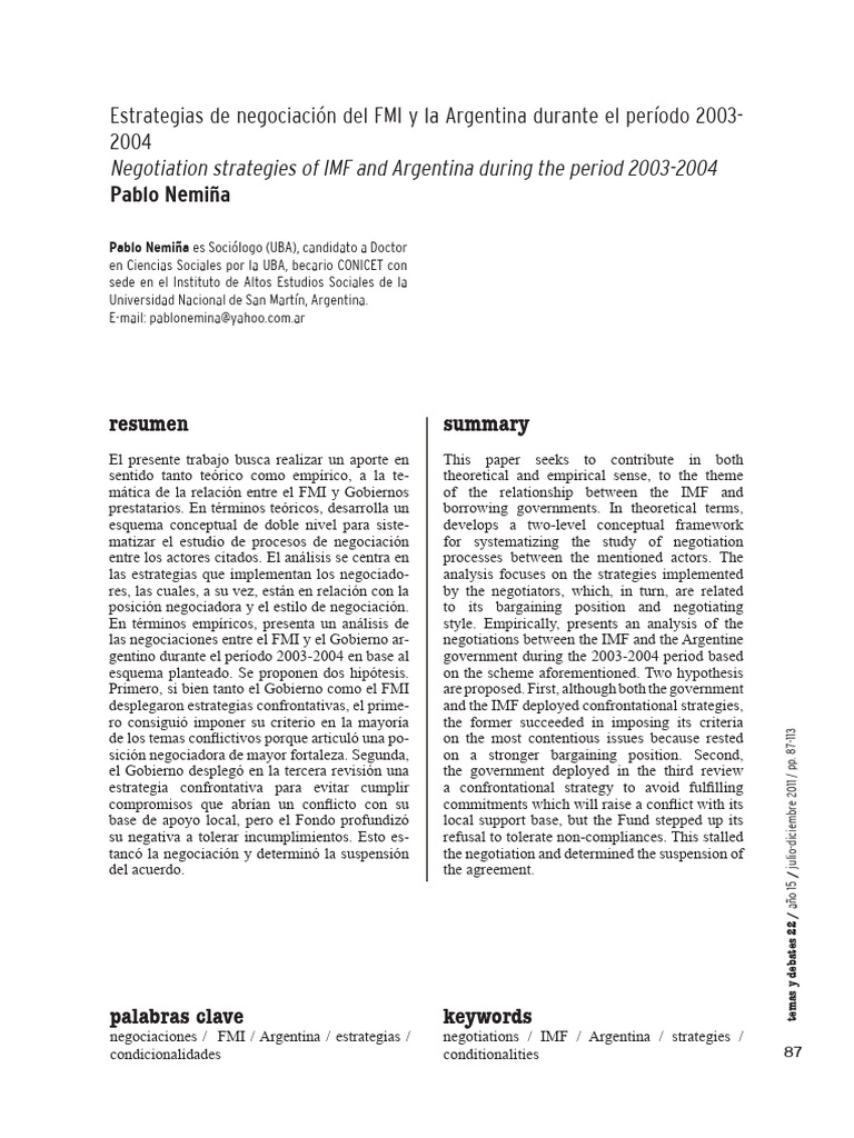 Estrategias FMI-Argentina 2003-2004 | PDF | Fondo Monetario Internacional | Deuda