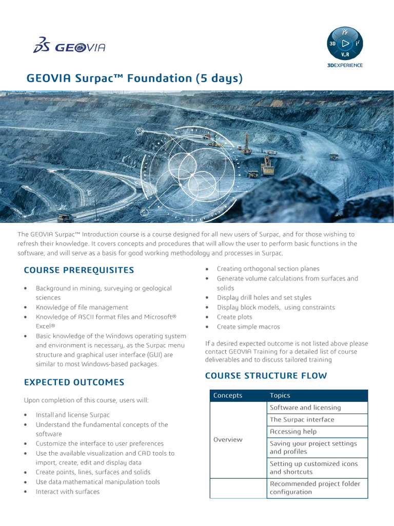 Geovia Surpac Foundation | PDF