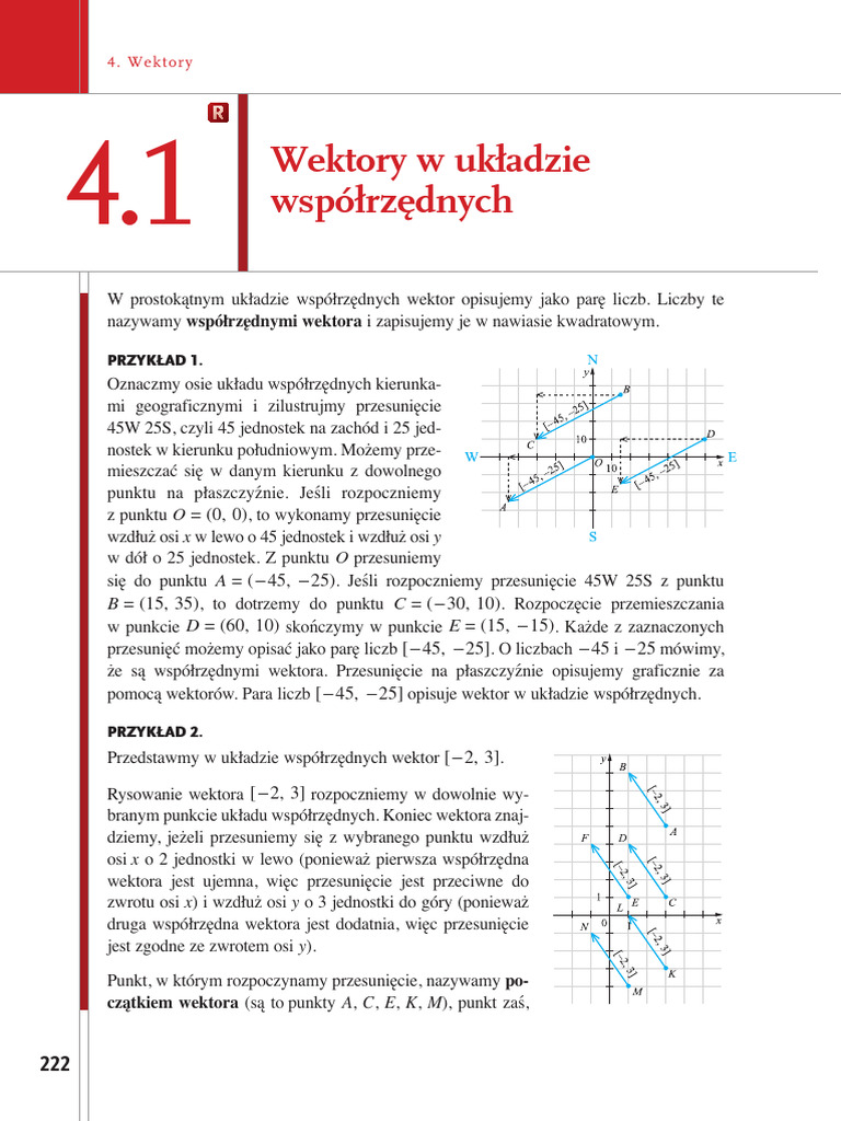 Wektory W Ukladzie Wspolrzednych | PDF