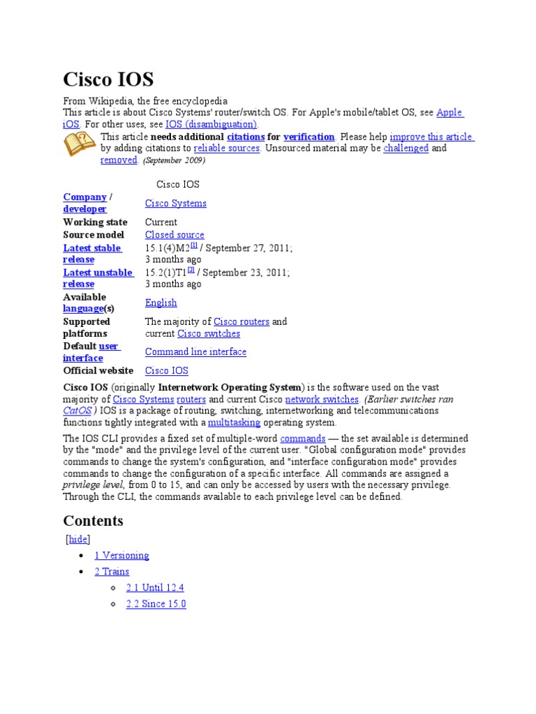 Cisco IOS | Information Technology Management | Software