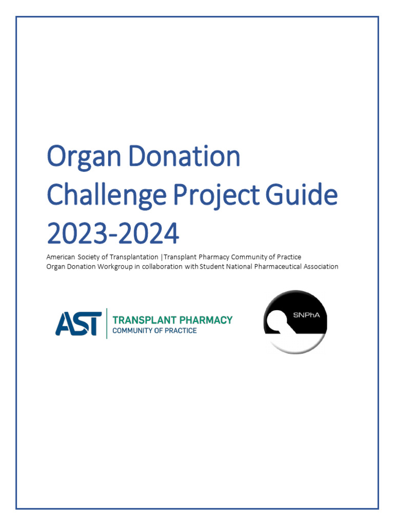 2023 2024 Organ Donation Challenge Project Guide 1 | PDF | Organ ...