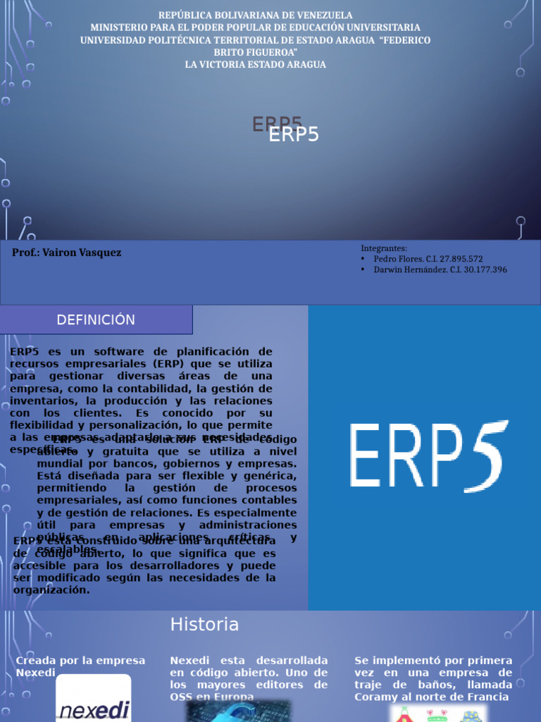 Exposicion Erp5 | PDF | Planificación de recursos empresariales | Software