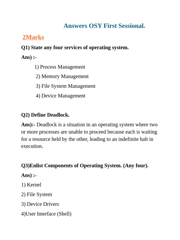 Osy Answer Pepper Pdf Process Computing Operating System 
