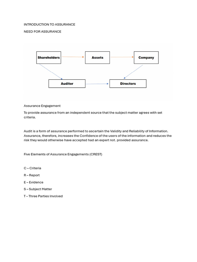 Understanding Assurance Engagements | PDF | Audit | Internal Control