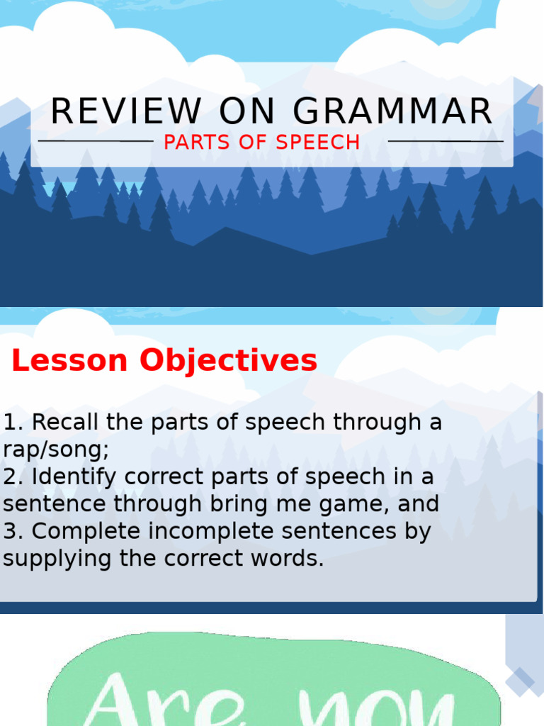 Parts of Speech-Review g10 | PDF