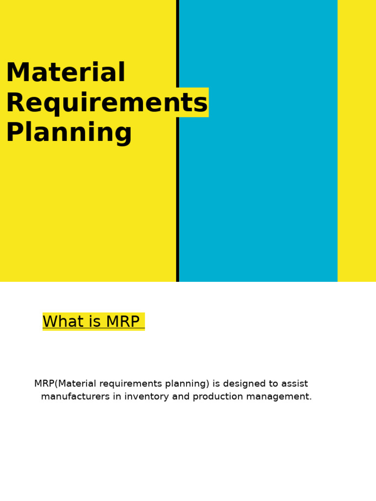 Material Requirements Planning | PDF | Inventory | Business Economics