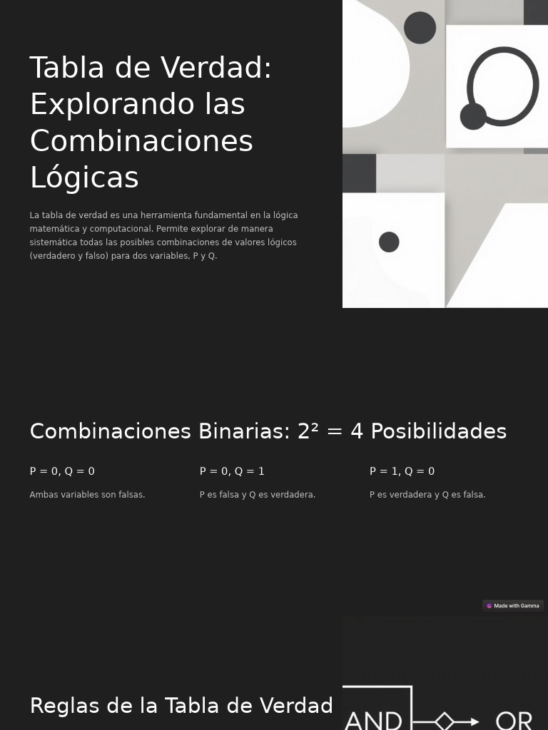 Tabla de Verdad Explorando Las Combinaciones Logicas | PDF