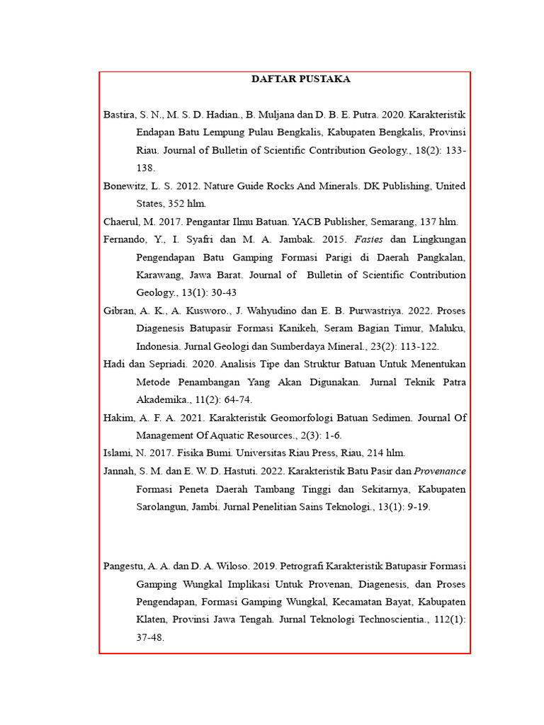 Dapus Sedimen | PDF | Sains & Matematika