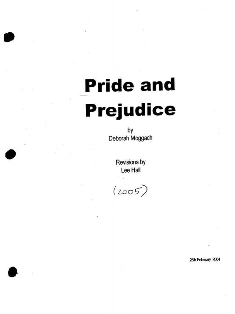 Pride & Prejudice - 2005 Movie Script | PDF | Jane Austen | Adaptations ...