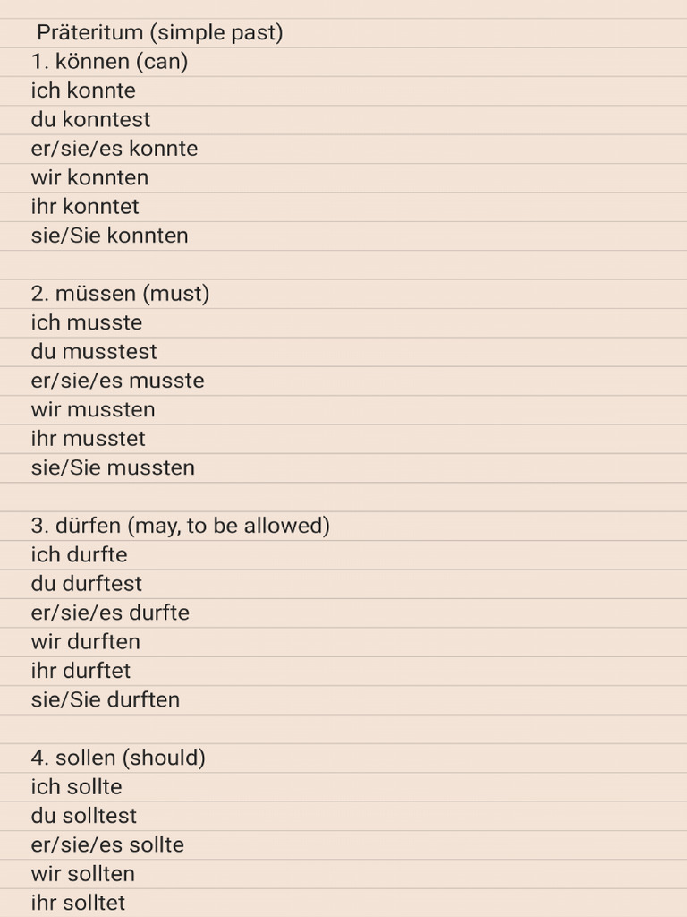 Modal Verbs (Präteritum) - 241007 - 194637 | PDF