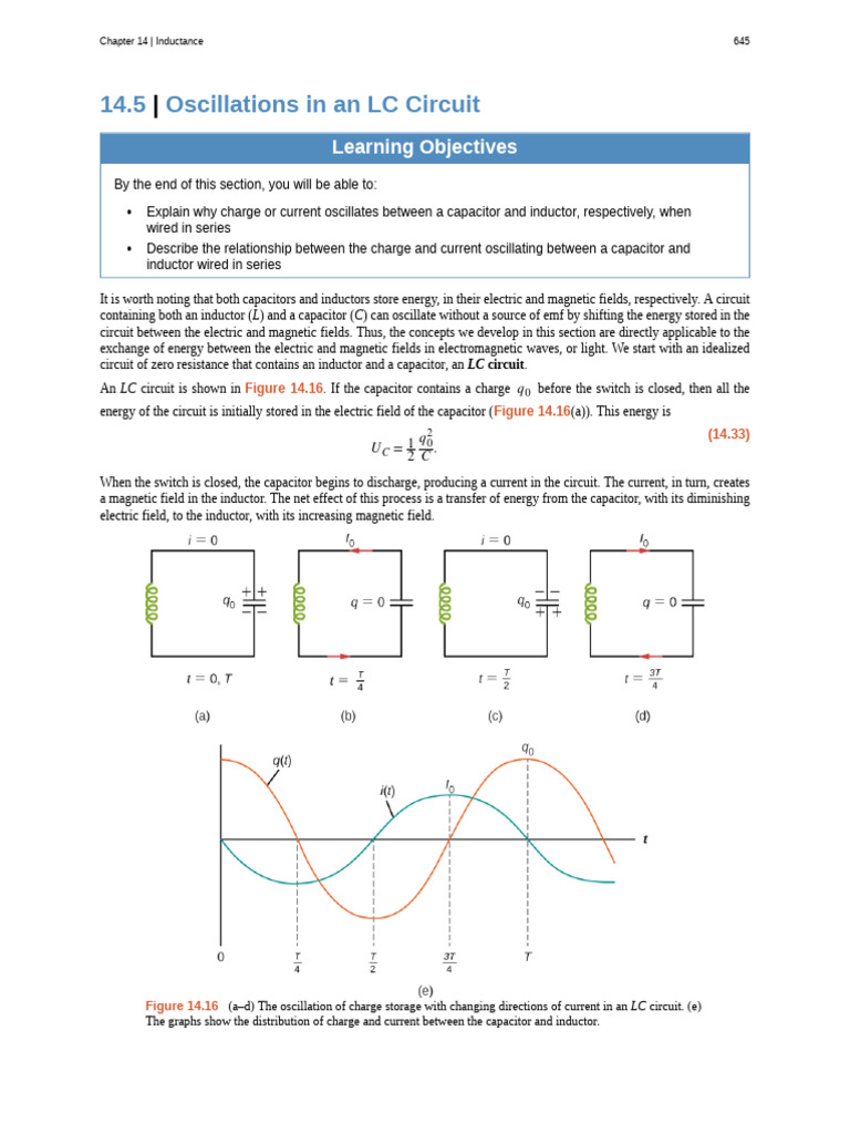 Lc circuit oscillation | PDF | Inductor | Capacitor