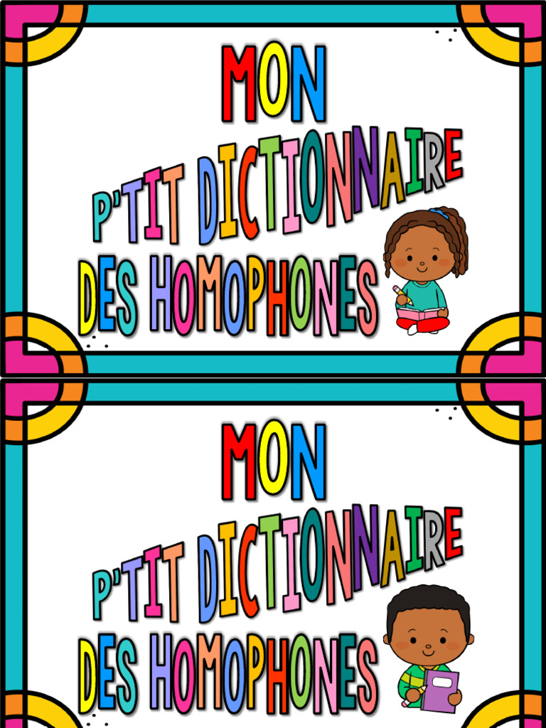 Mon Ptit Dictionnaire Des Homophones | PDF