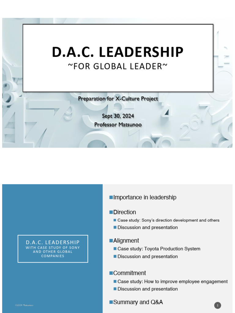 DAC Leadership With Case Study | PDF | Goal | Leadership