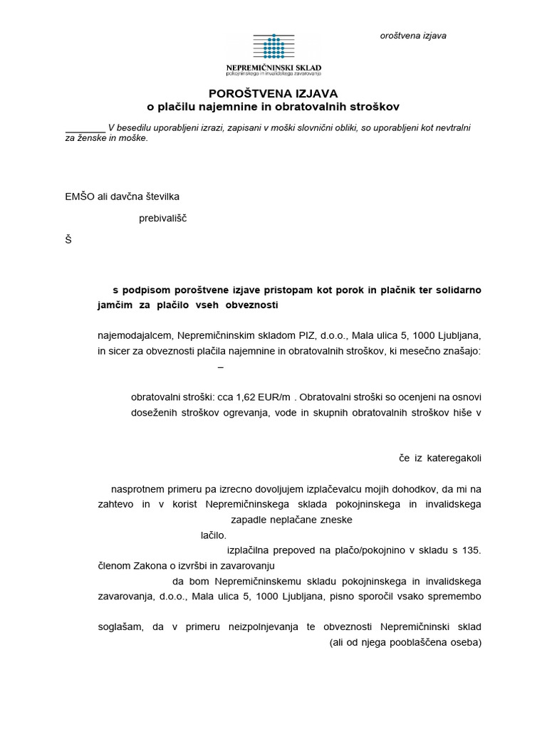 Priloga 2 Porotvena Izjava | PDF