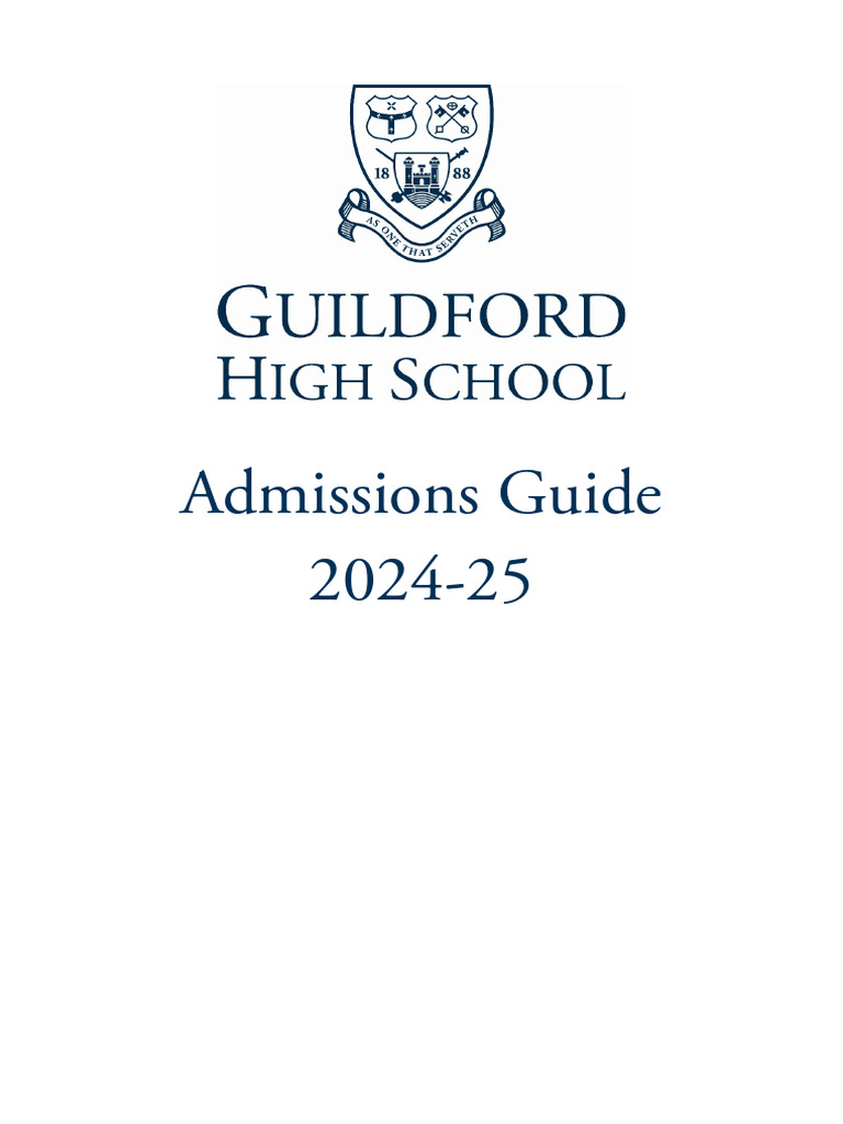 Admissions Guide 2024 - 25 | PDF