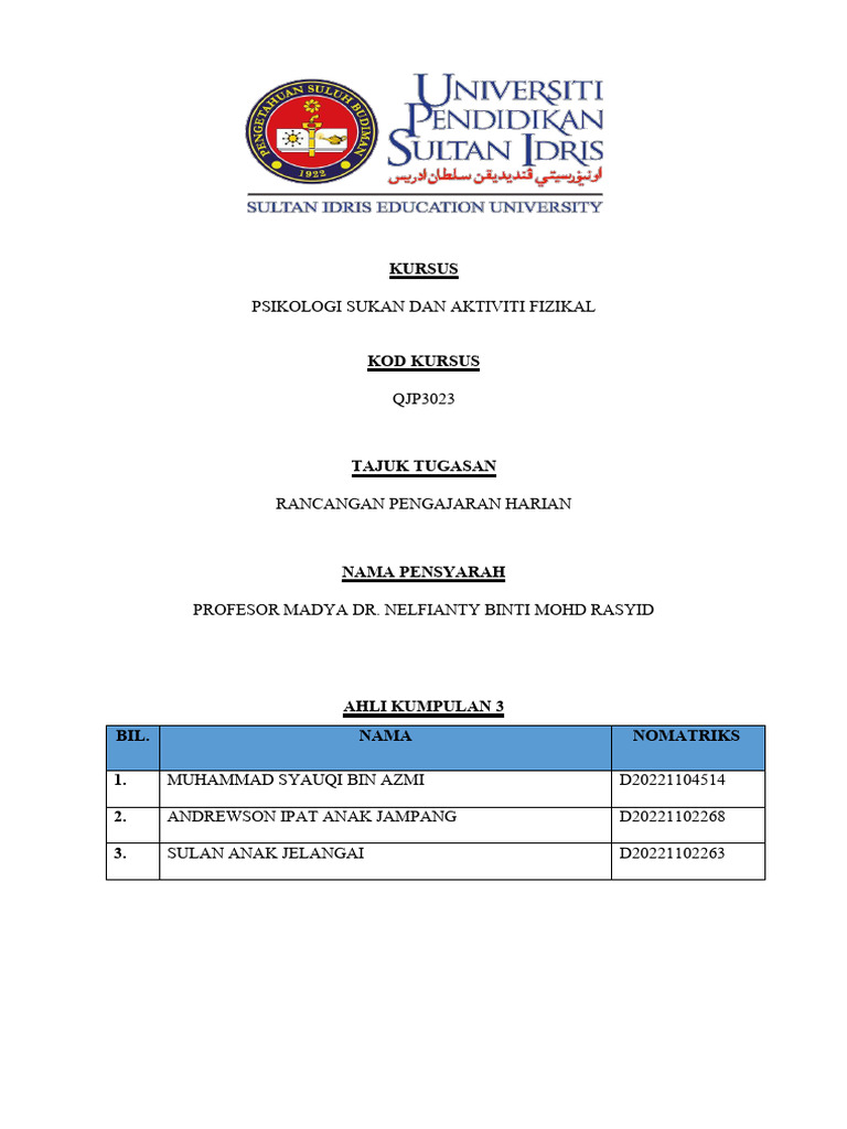 Rancangan Pengajaran Keyakinan Diri | PDF