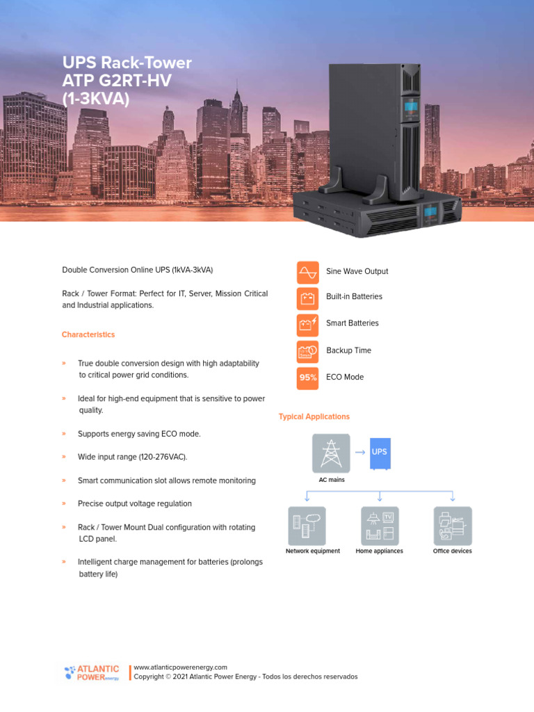 UPS Rack Tower ATP G2RT HV 1 3KVA | PDF | Power Inverter | Computer ...