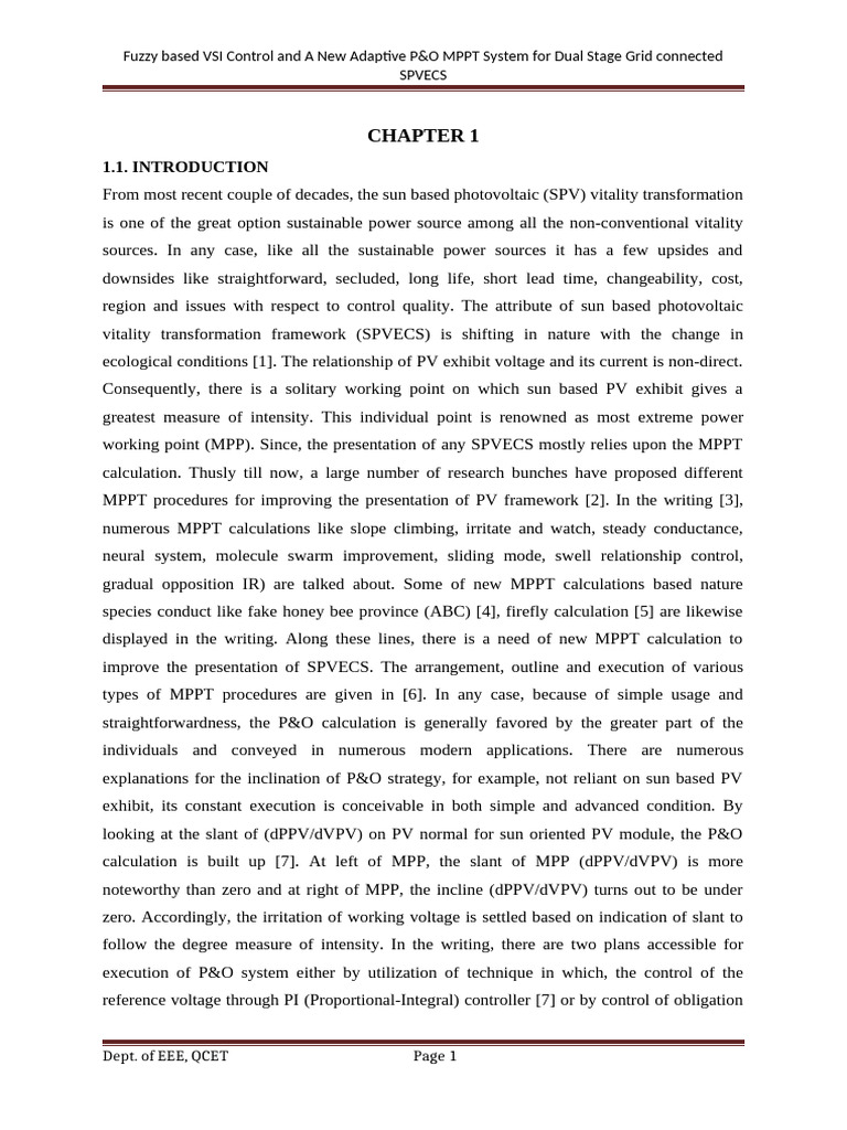 10.fuzzy Based VSI Control and A New Adaptive P&O MPPT System For Dual Stag | PDF | Power ...