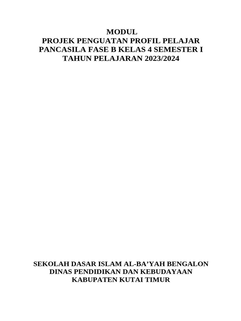 Draf Modul P5 Kelas 4b | PDF