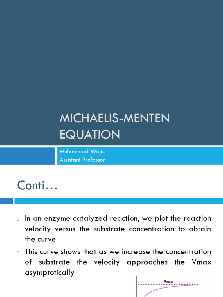 Michaelis Mentin Equation | PDF | Science & Mathematics