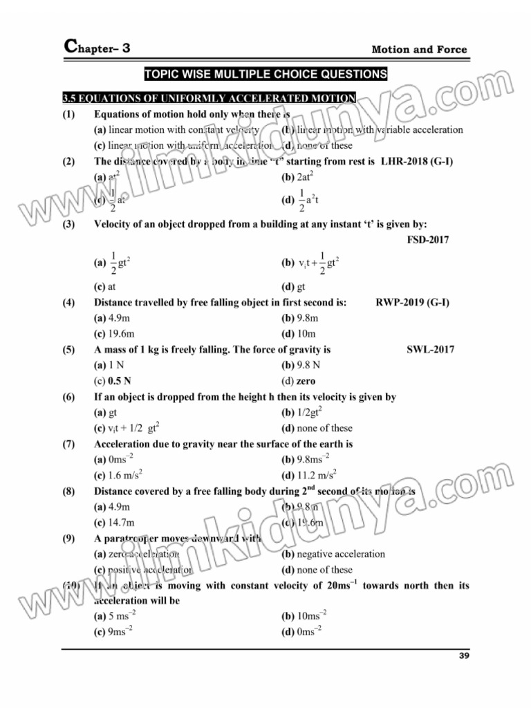 Physics ICS Class 11 Notes Chapter No.3 | PDF