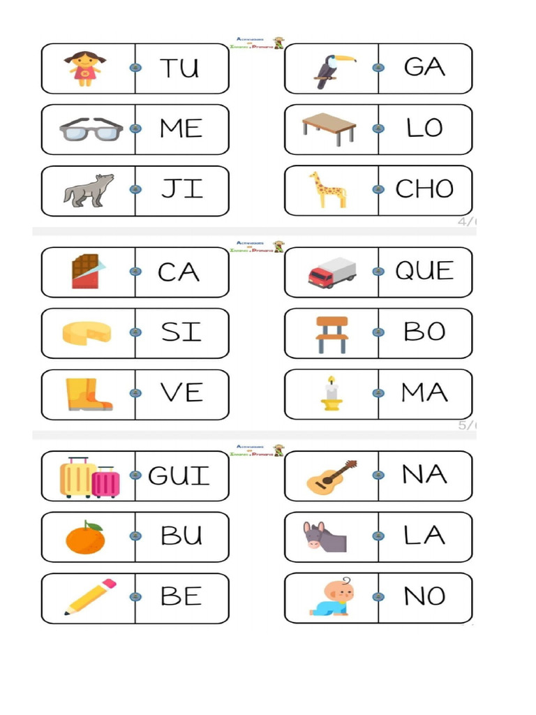 Domino de Silabas | PDF