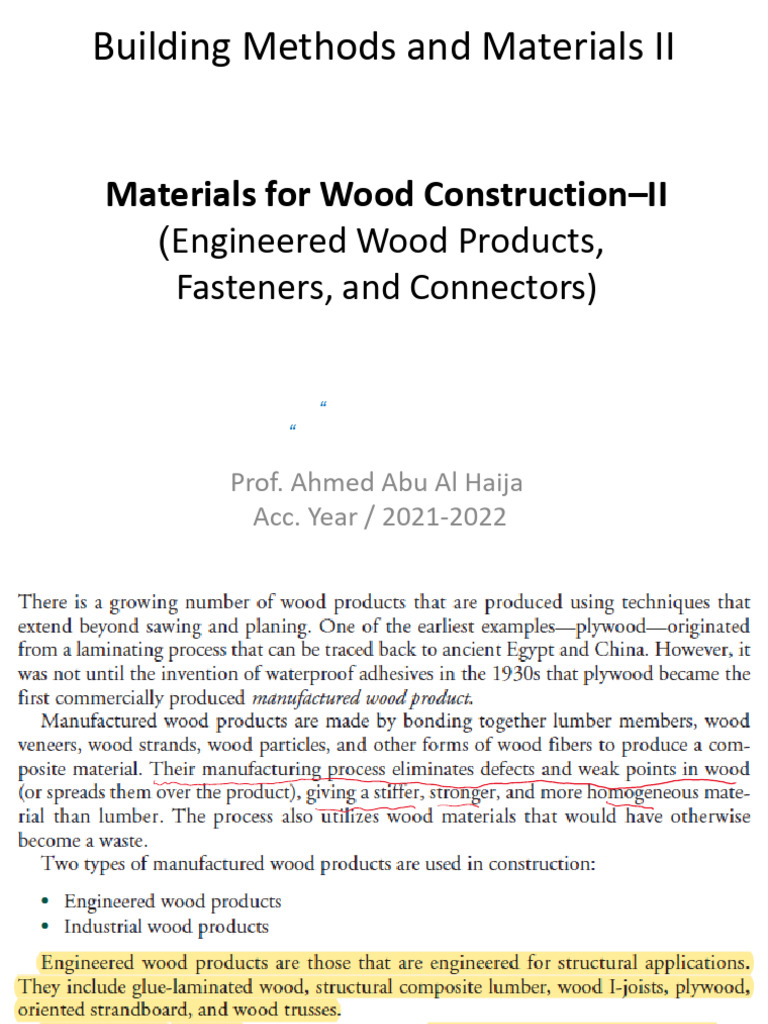 7 Materials For Wood Construction II | PDF