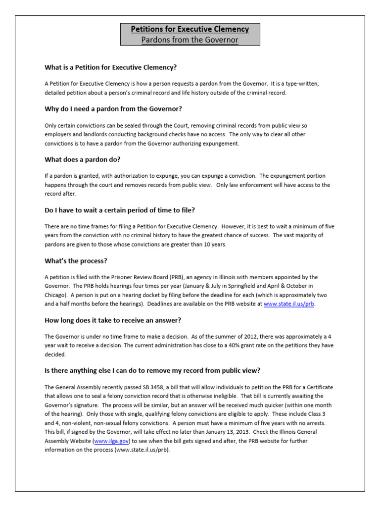 Executive Clemency Petition Guide | PDF | Pardon | Criminal Record
