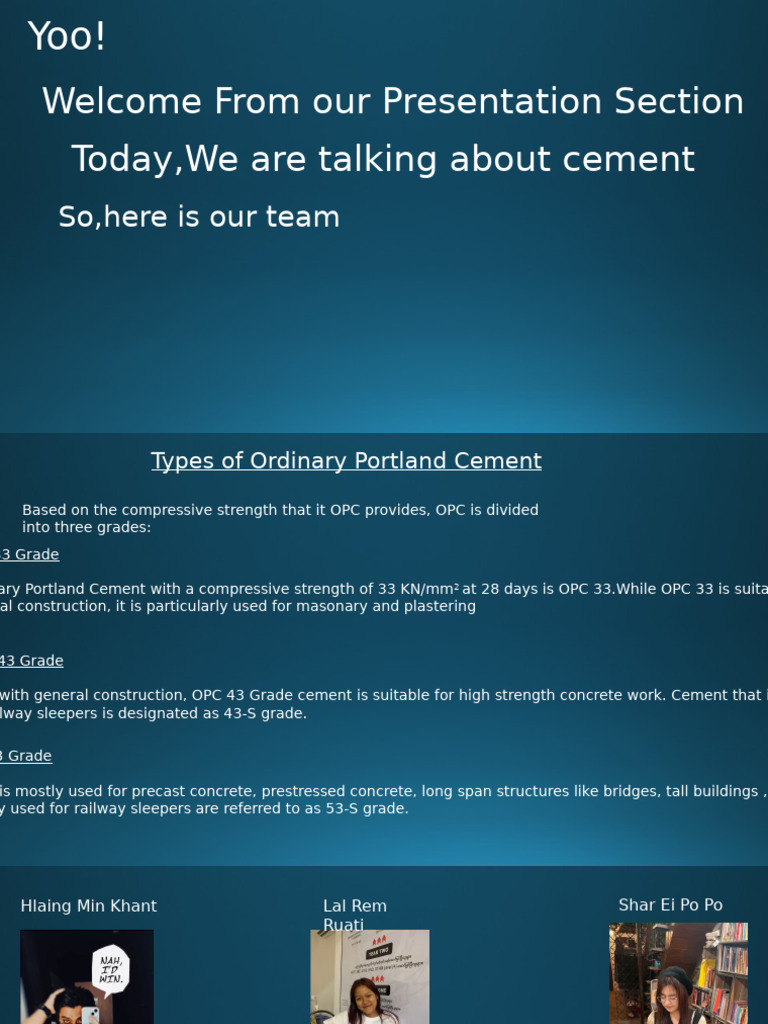 Types and Grades of OPC Cement | PDF