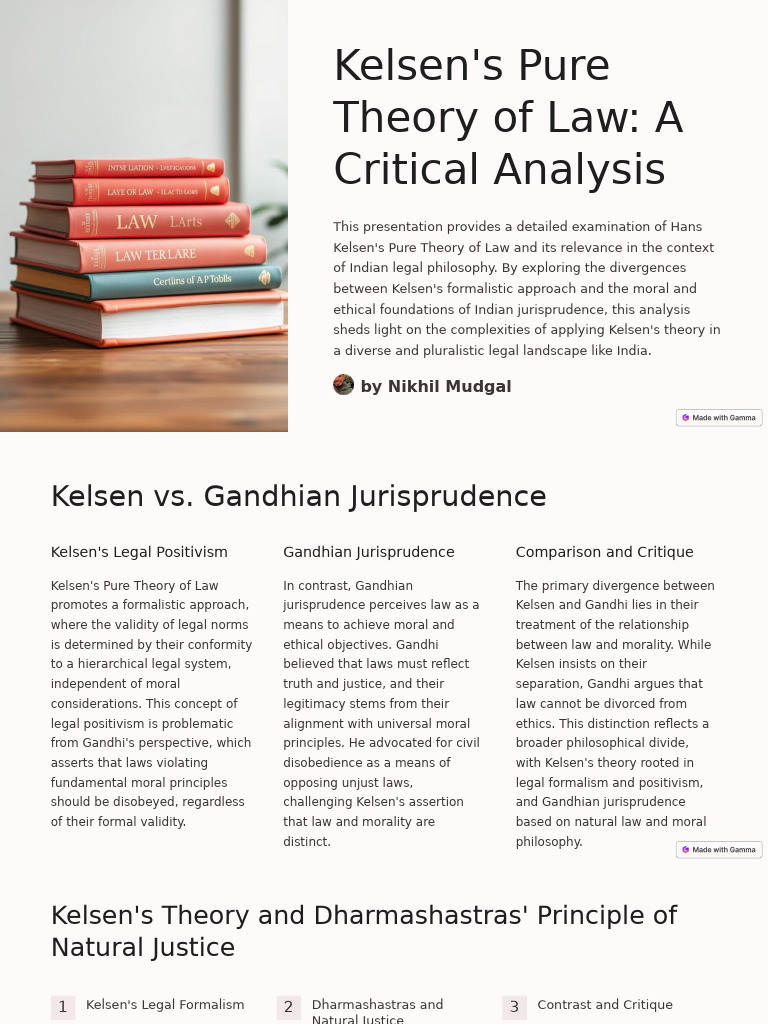 Kelsens Pure Theory of Law A Critical Analysis | PDF | Jurisprudence ...