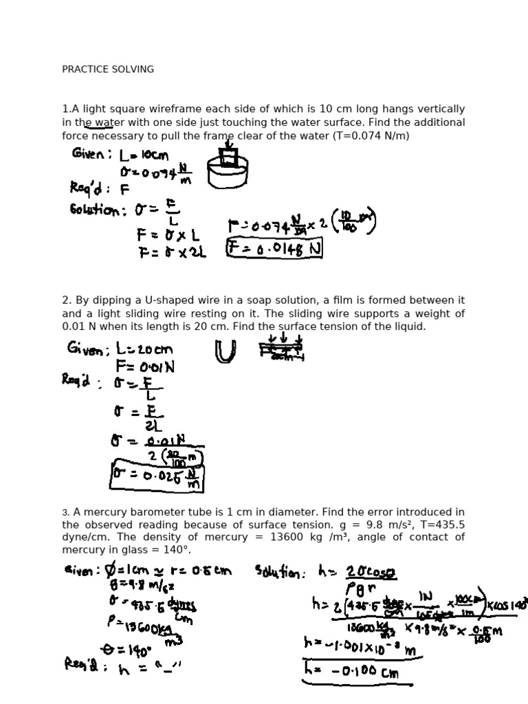Fluid Mechanics Problem Set | PDF