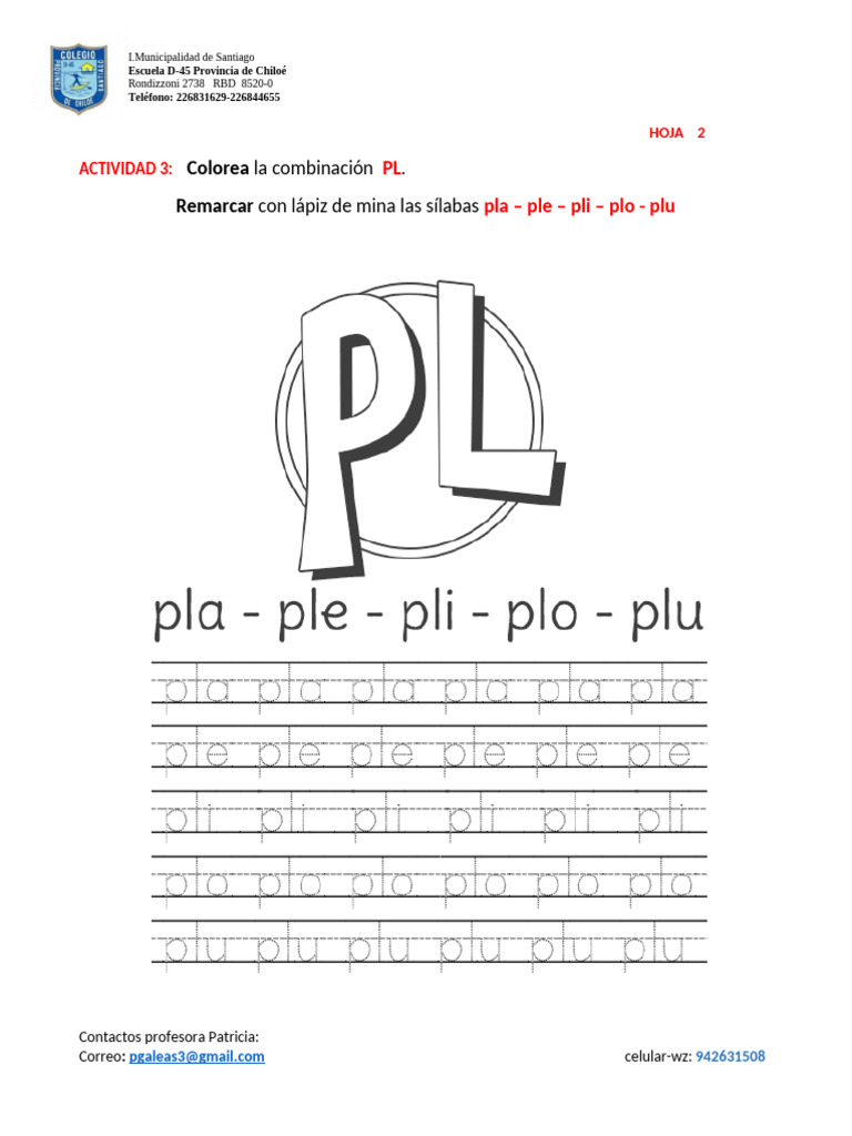 GUÍA 4, 5 y 6 COMBINACIÓN PL-PR VERTICAL FRANCESCA CARREÑO 3°B | PDF | Percepción visual | Visión