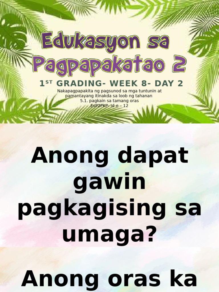 Esp Q1 W8 Day 2 | PDF