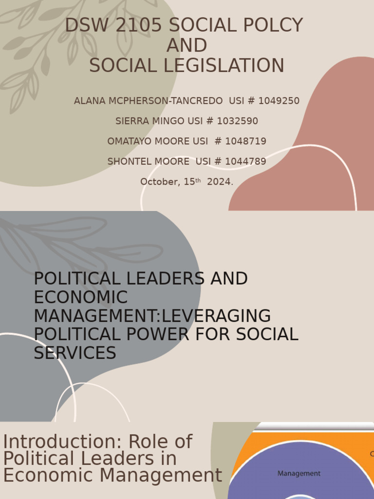 Political Leadership in Social Services | PDF | Policy | Welfare
