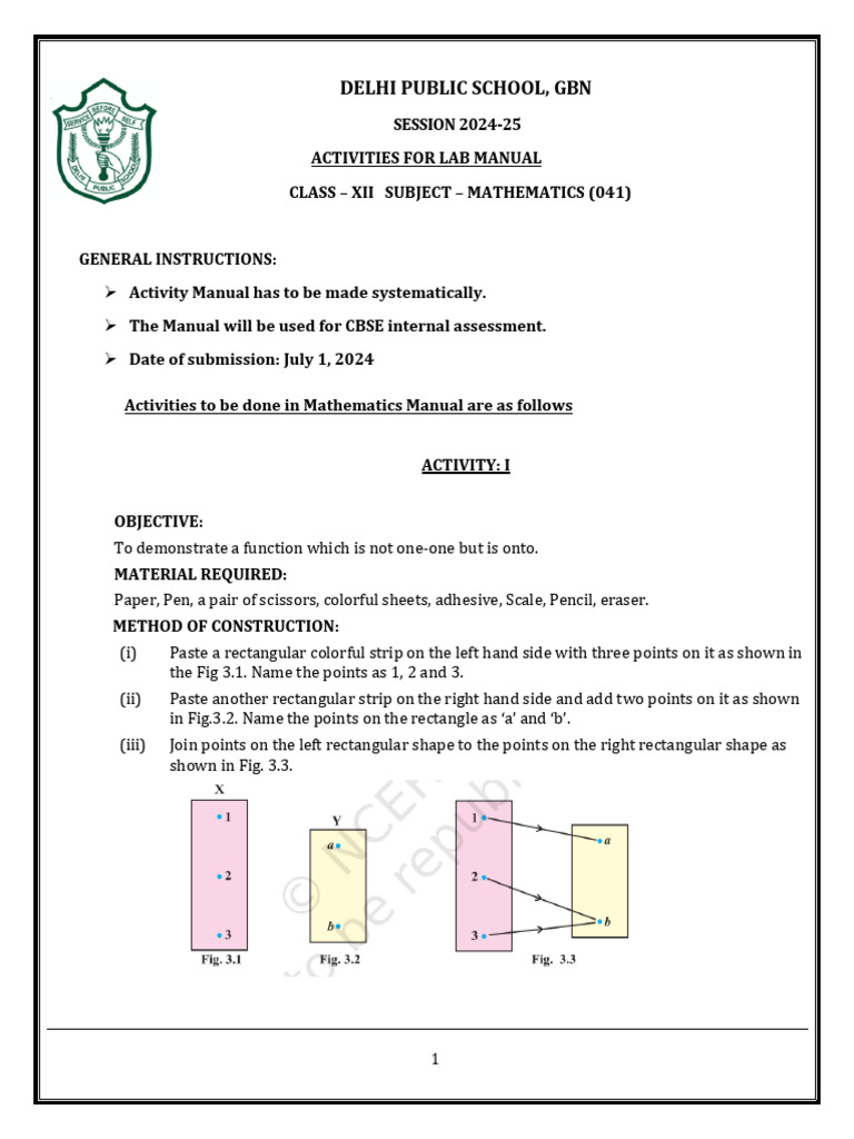 Class 12 Maths Lab Manual Activities | PDF | Tangent | Slope