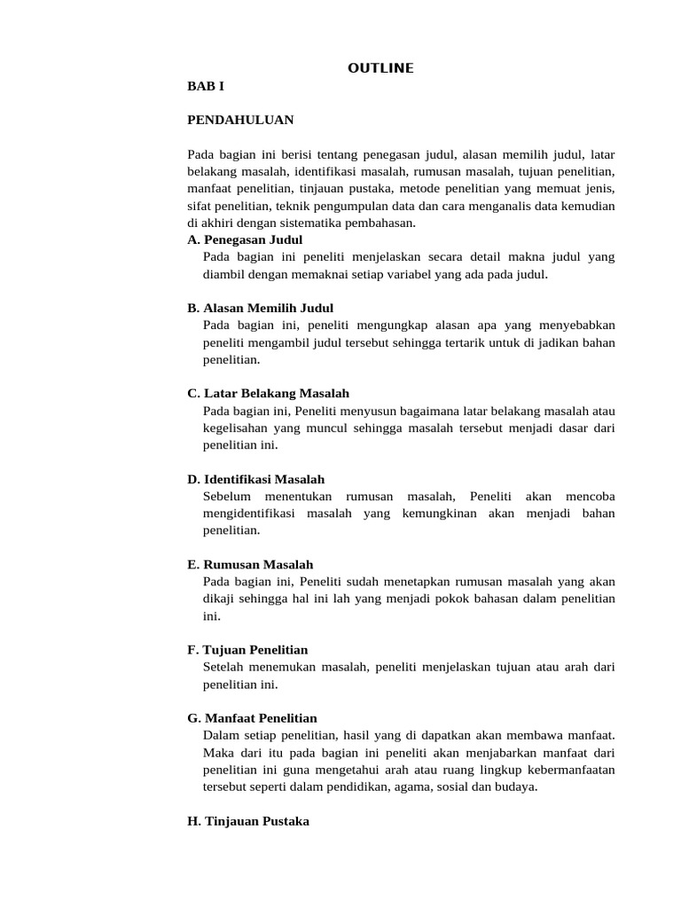CONTOH OUTLINE | PDF