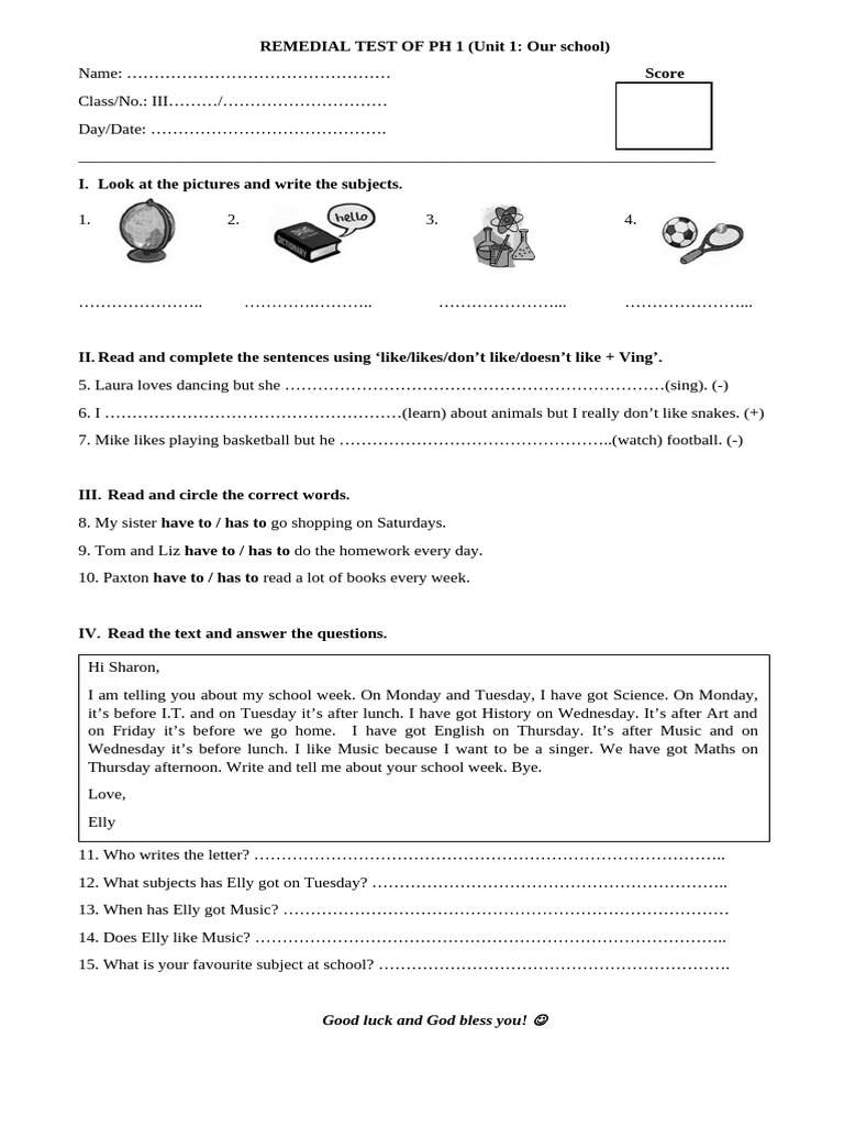 Remedial Test of Unit 1 | PDF | Language Arts & Discipline