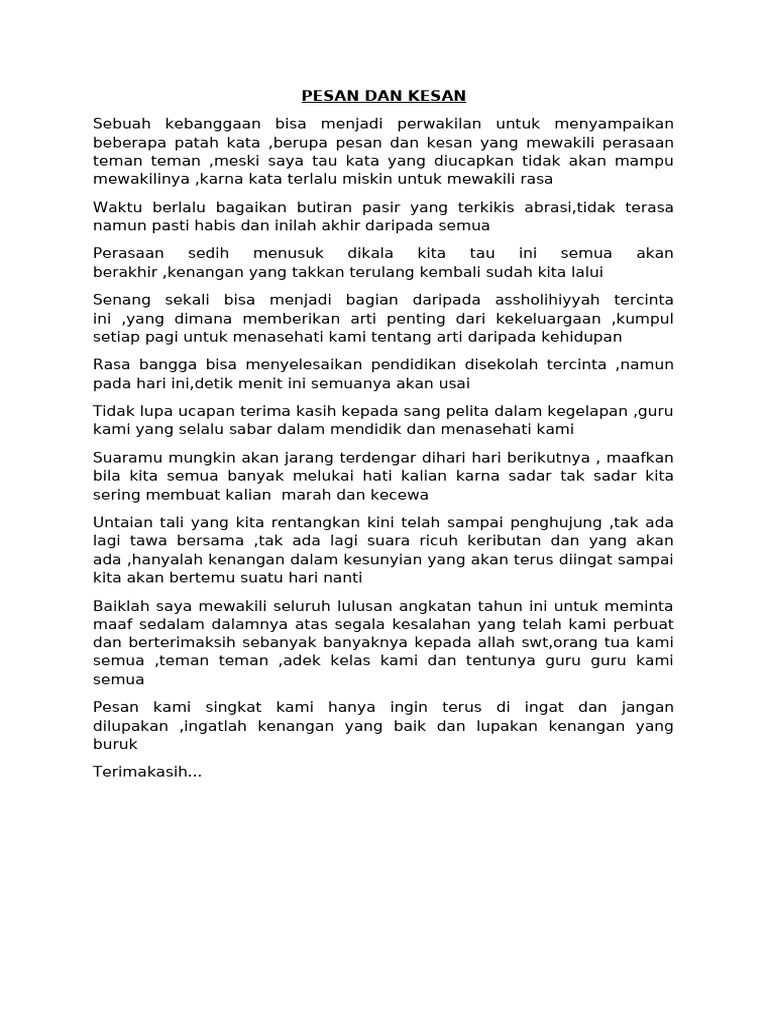 Pesan Dan Kesan | PDF
