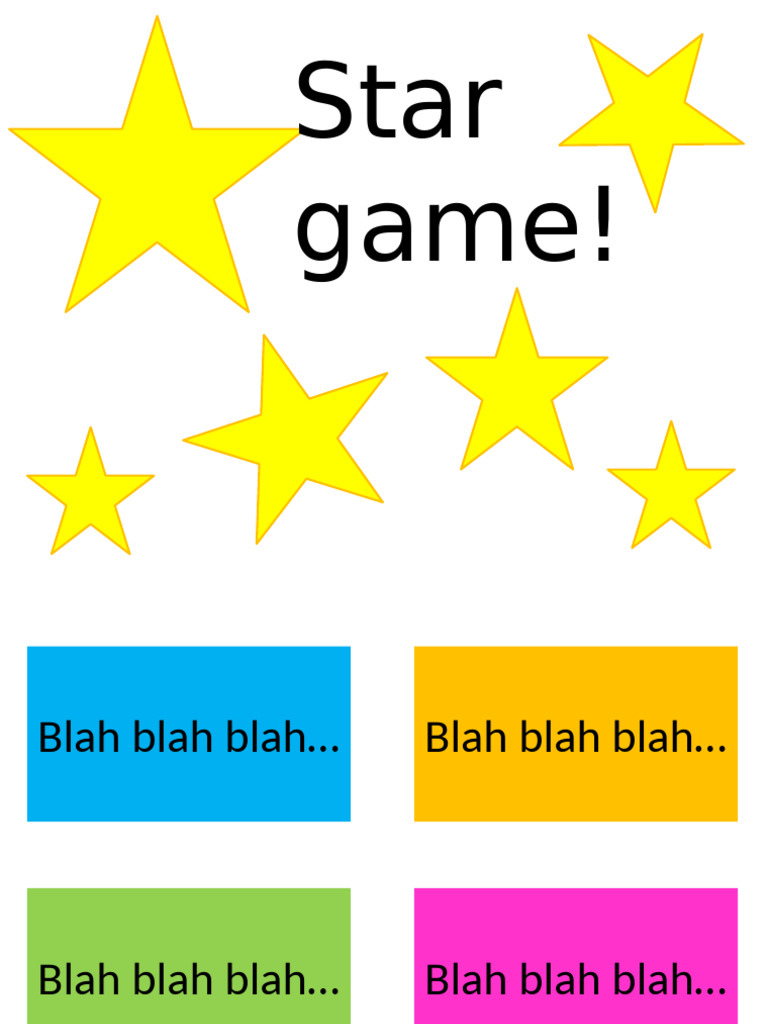 Star Game Template Choose Write Get Points Vocabulary Grammar Etc ...