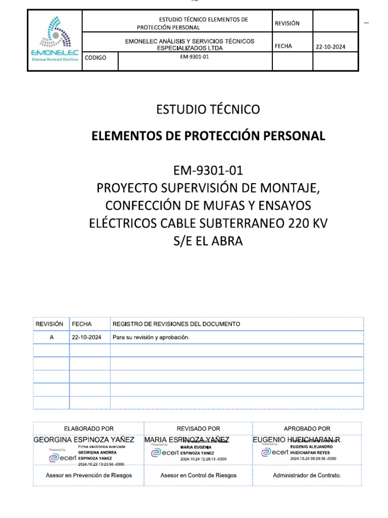 Estudio Técnico de Epp El Abra | PDF | Ultravioleta | Factores humanos y ergonomía