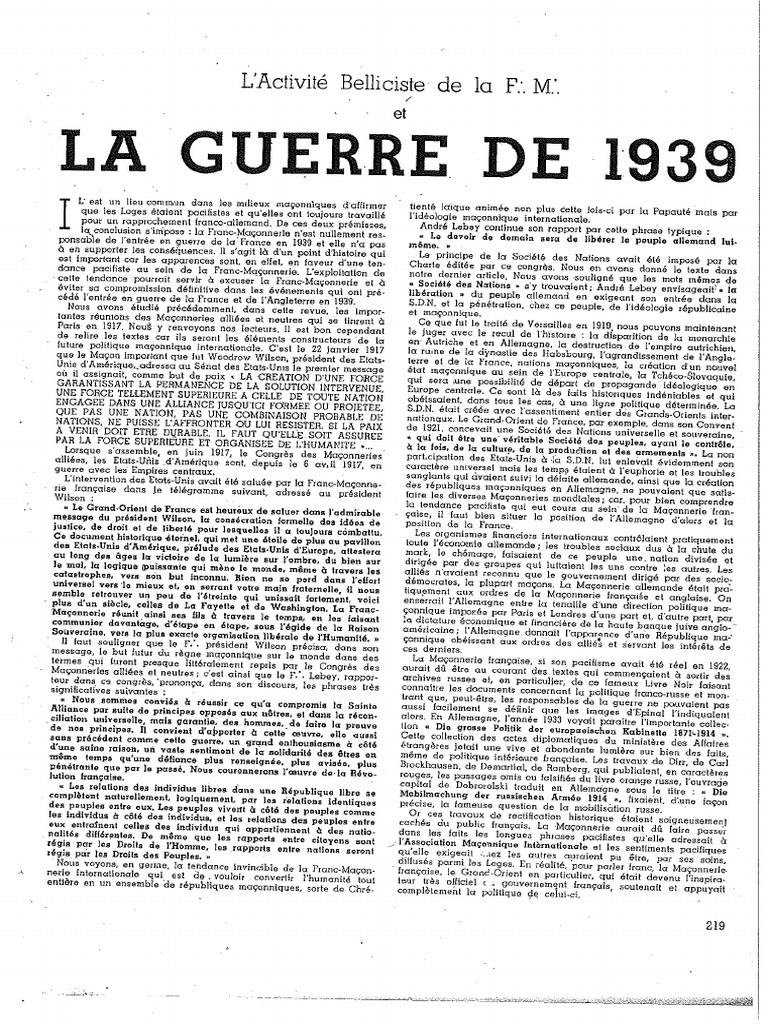 J. Marqués-Riviére - L'Activité Belliciste de La F - M Et La Guerre de ...