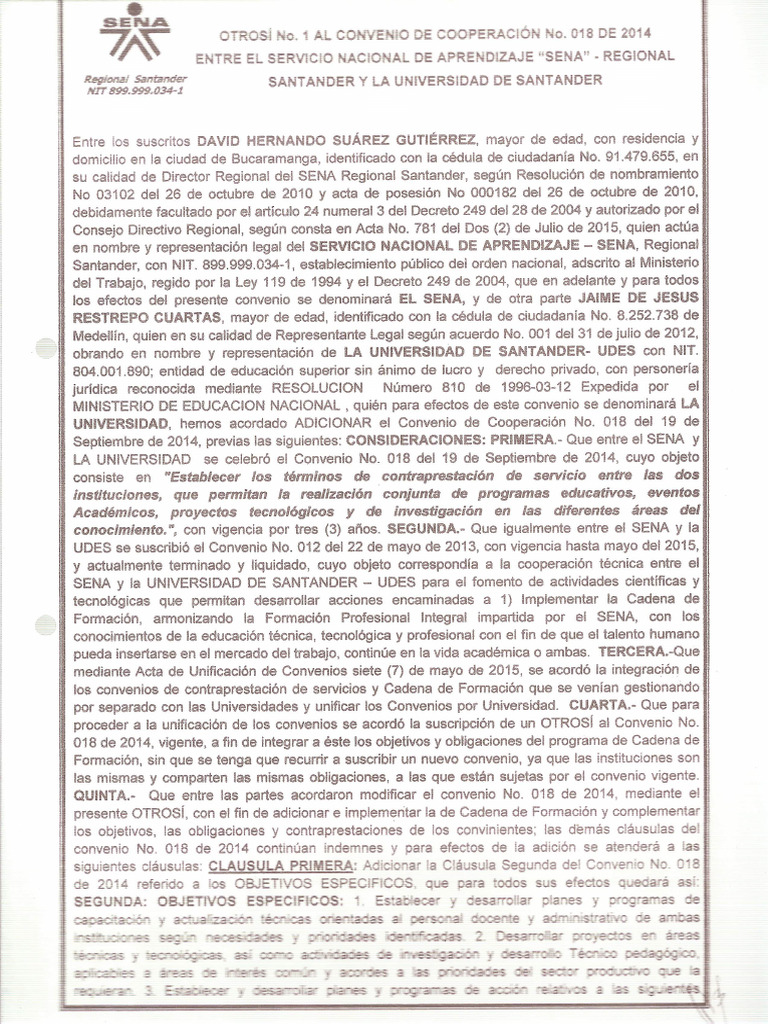 Marco Convenio Sena 2020 | PDF