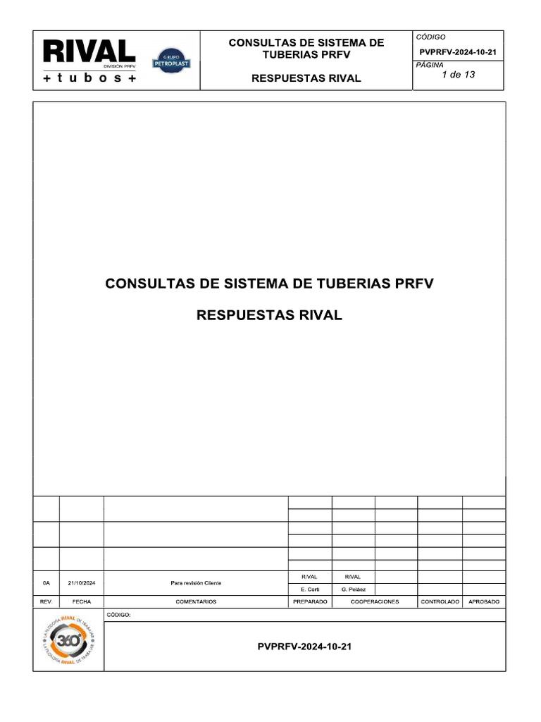 Manual PRFV - RIVAL | PDF