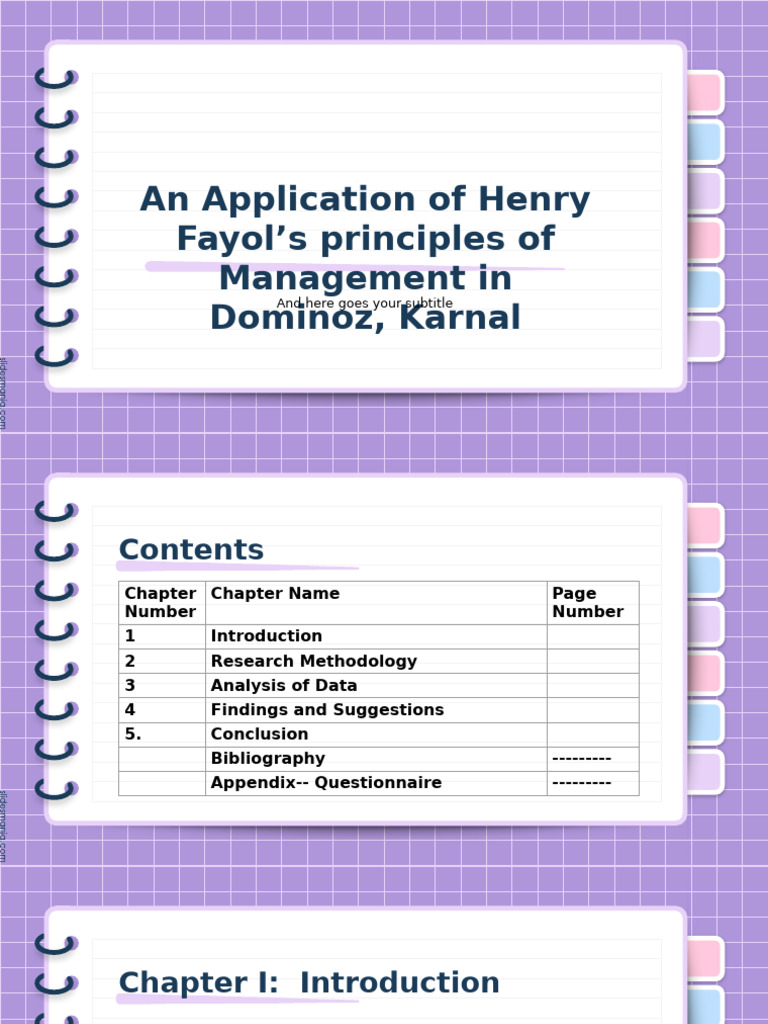Fayol's Management Principles at Dominoz | PDF | Career & Growth | Business